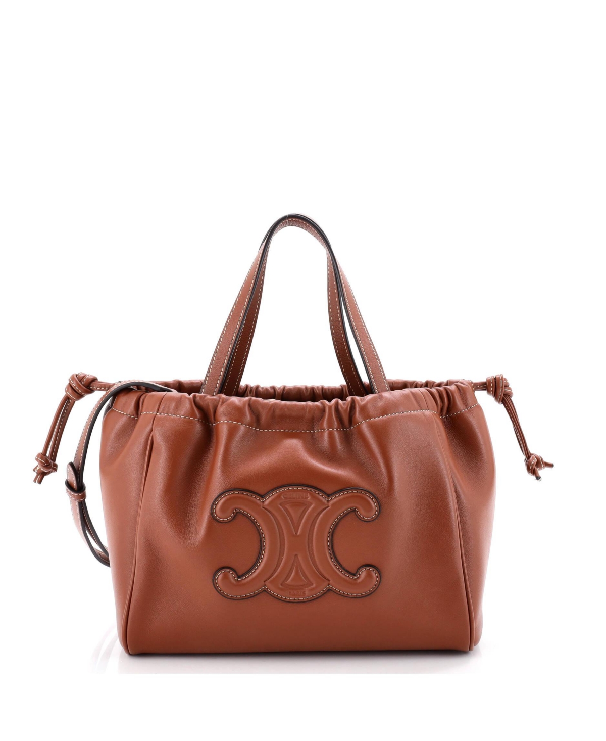 Click here for Pre-Owned Celine Small Cuir Triomphe Cabas Drawstr... prices