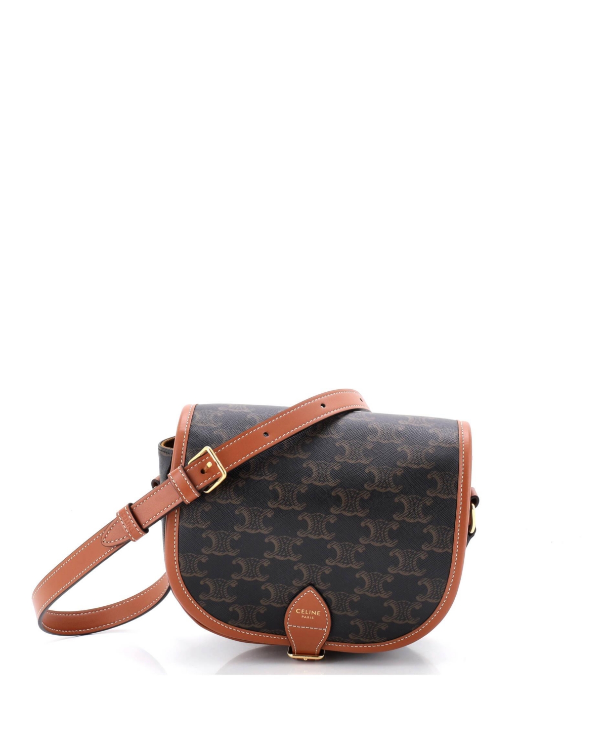 Click here for Pre-Owned Celine Medium Folco Bag Triomphe Coated... prices