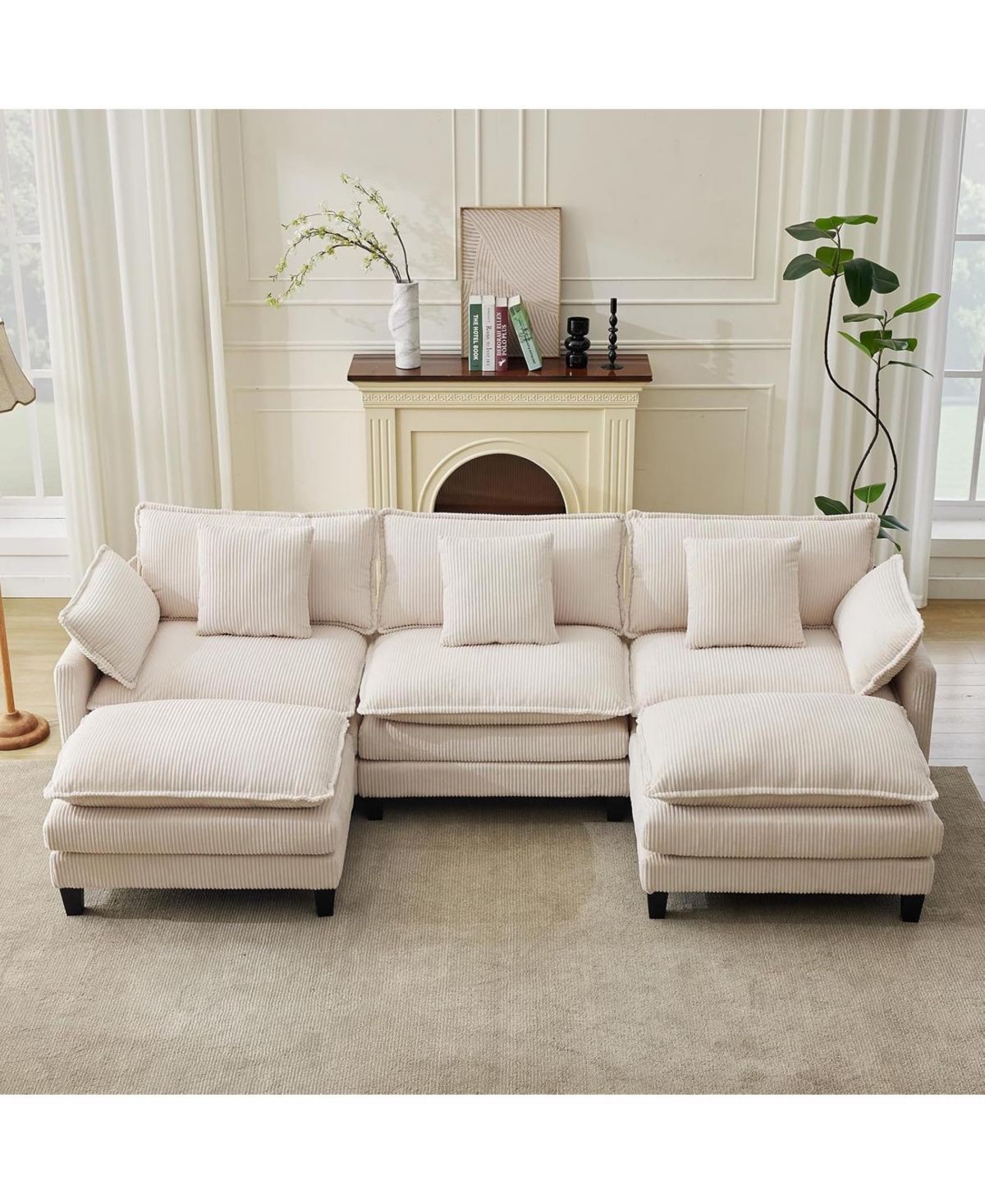 Click here for gaomon Modular Sectional Sofa with Movable Ottoman... prices