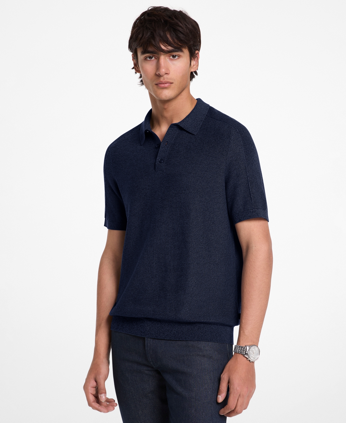 Click here for Michael Kors Mens Short Sleeve Textured Mouline Po... prices