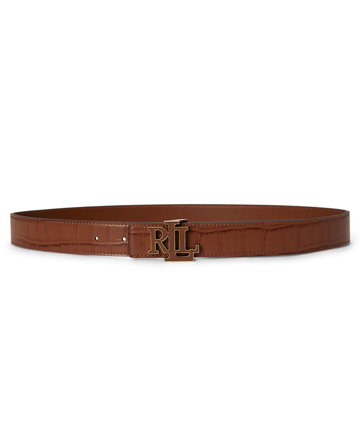 Click here for Lauren Ralph Lauren Reversible Croc-Embossed Leath... prices