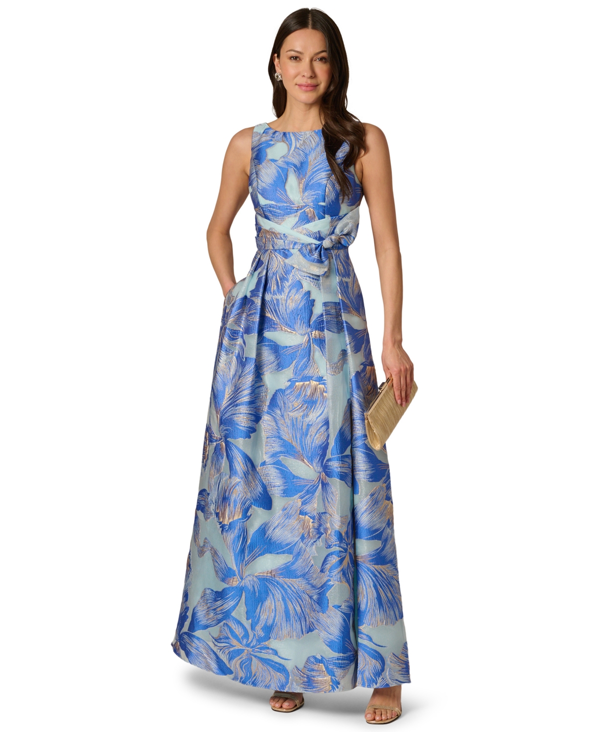 Click here for Adrianna Papell Womens Square Neck Floral Dress -... prices