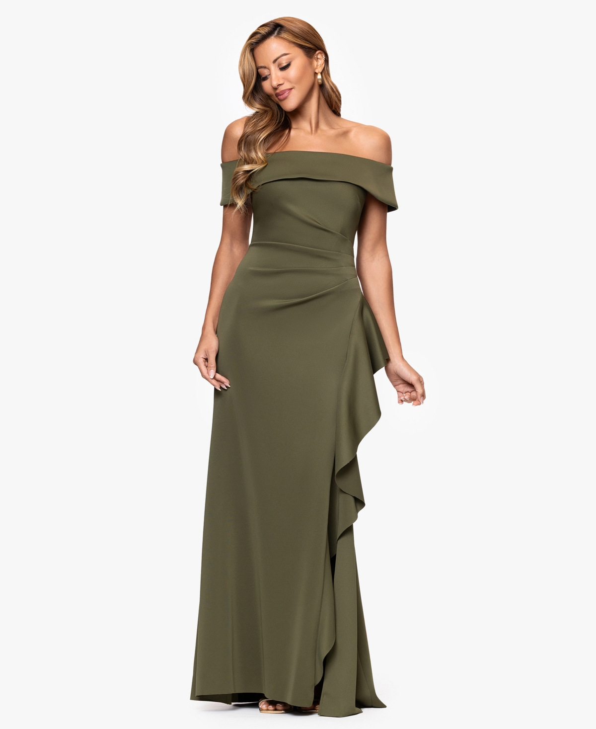 Click here for Xscape Petite Off The Shoulder Sleeveless Dress -... prices