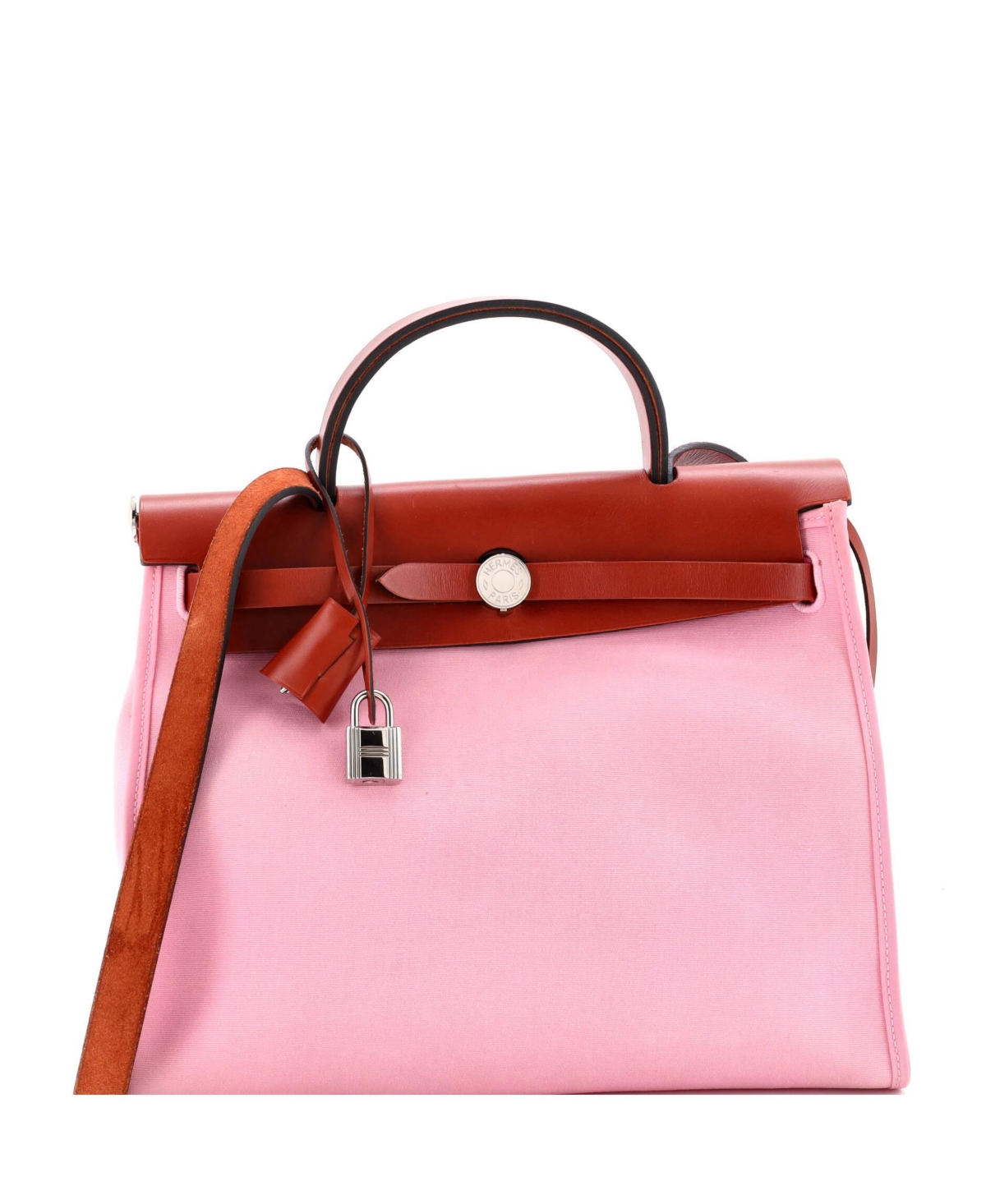 Click here for Pre-Owned HERMES 31 Herbag Zip Leather and Toile -... prices