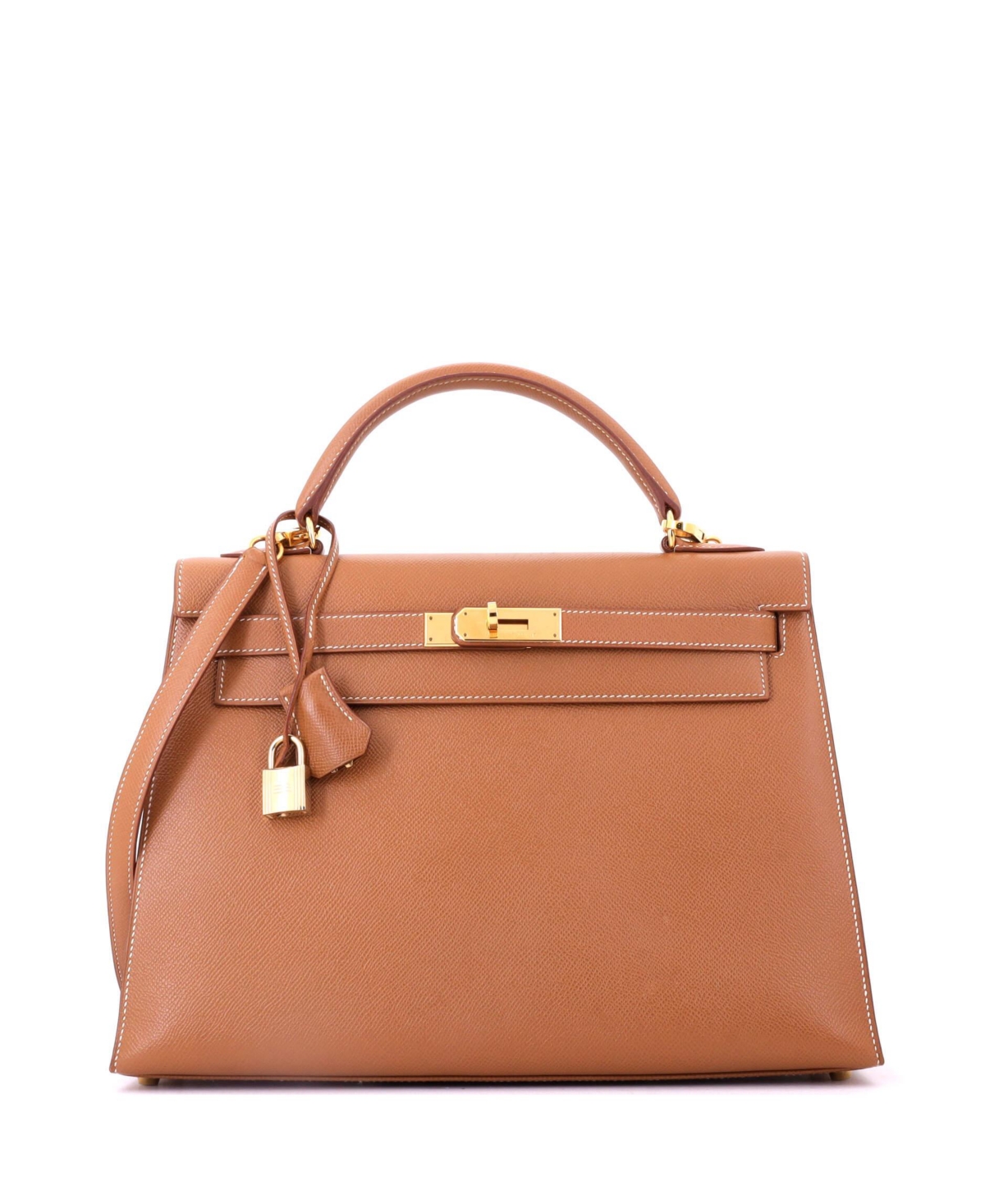 Click here for Pre-Owned HERMES Kelly 32 Handbag Brown Courchevel... prices