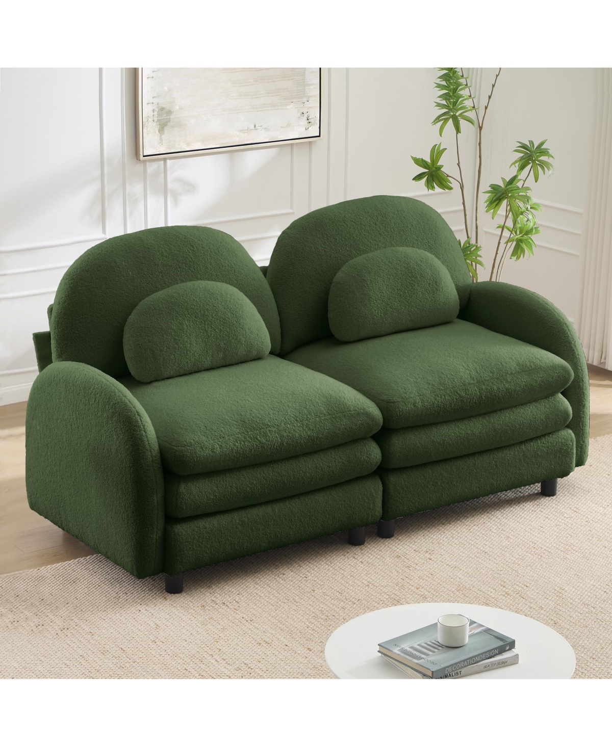 Click here for Rainsken Modern Modular 2-Seater Teddy Sofa  Curve... prices