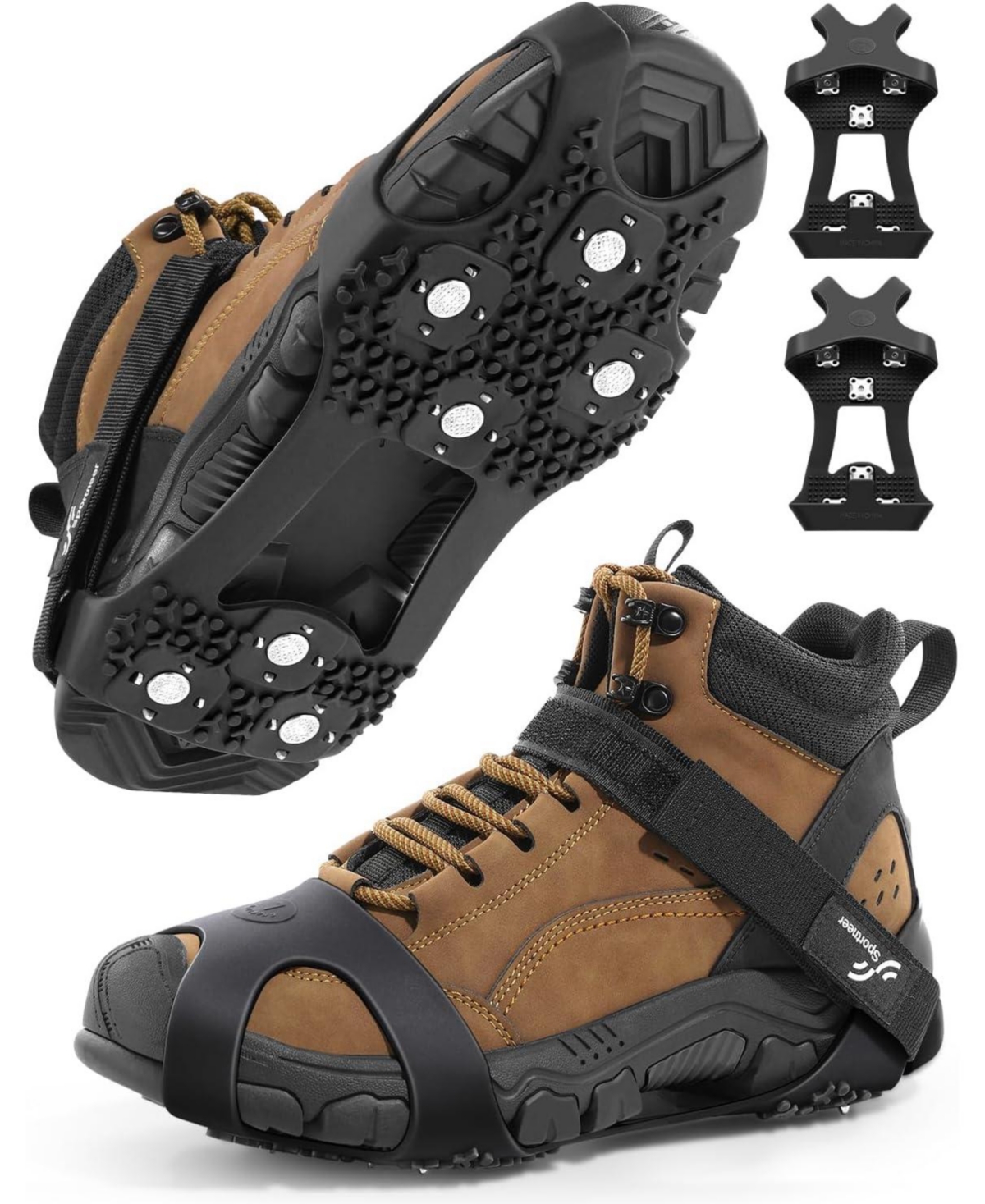 Click here for Sportneer Ice Cleats for Shoes and Boots with 28 S... prices