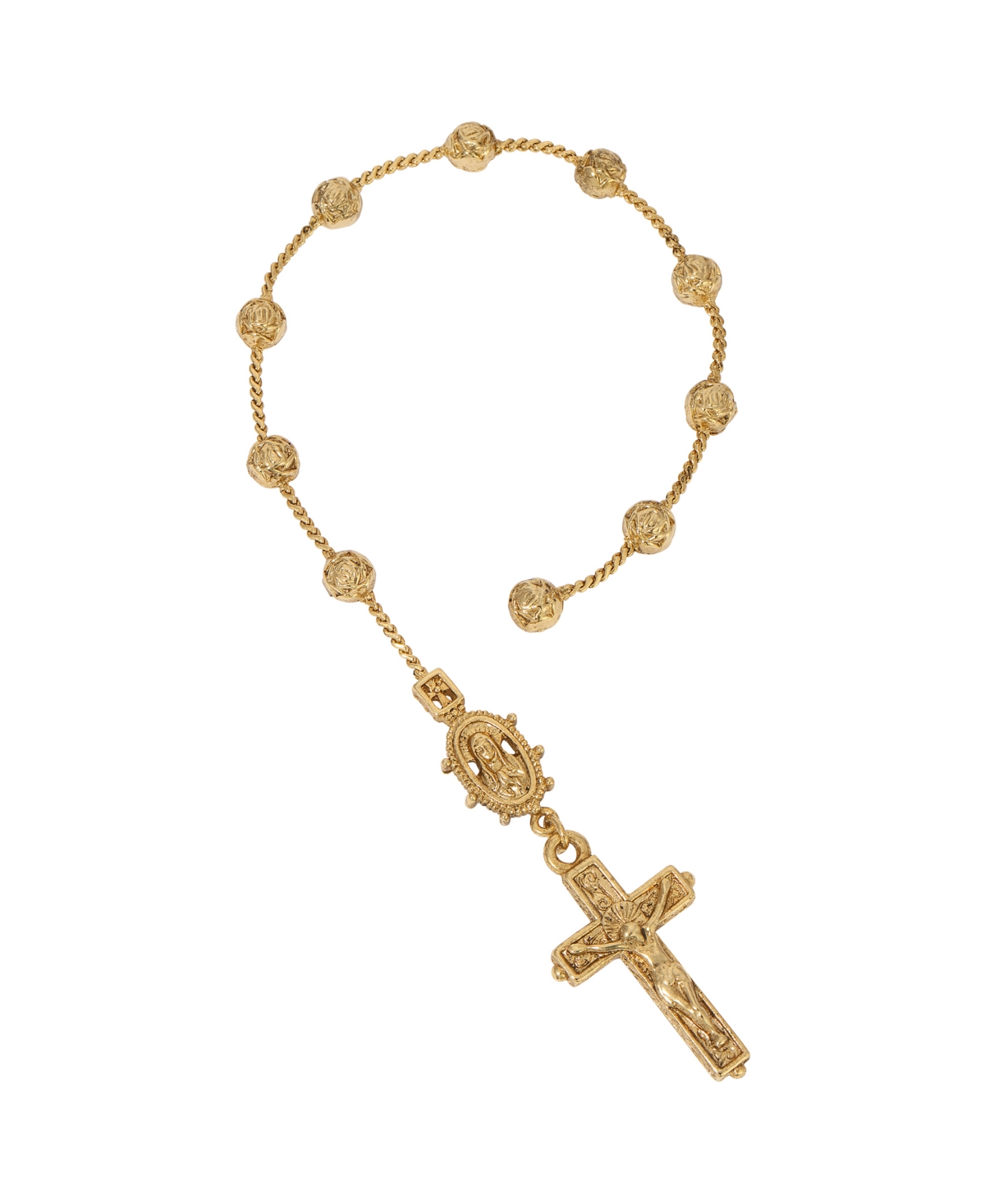 Click here for Symbols of Faith Gold Tone Crucifix Hand Rosary -... prices