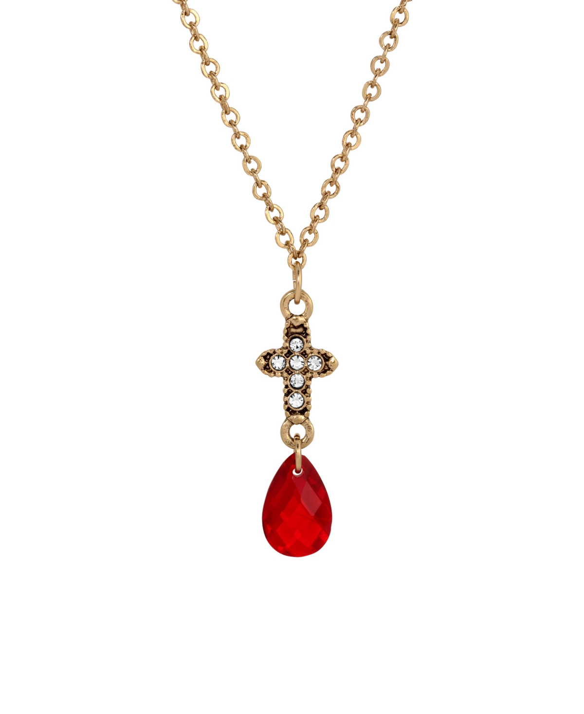 Click here for Symbols of Faith Gold-Tone Cross Clear Crystals Re... prices