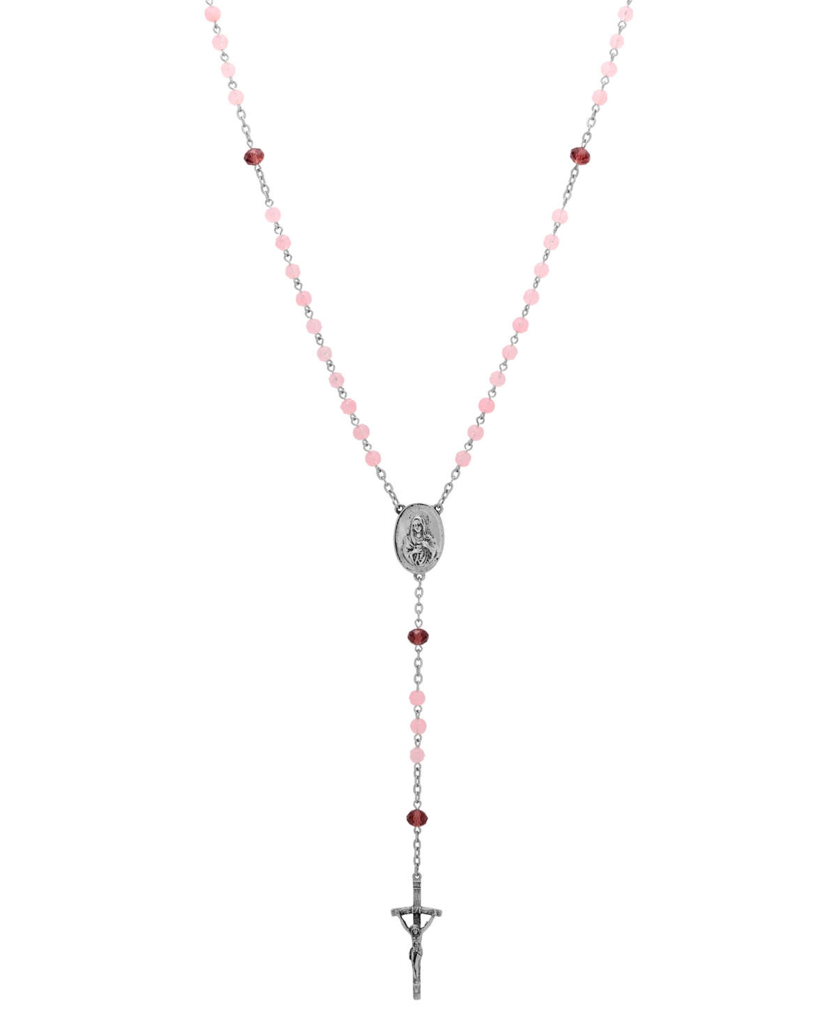 Click here for Symbols of Faith Silver-Tone Pink Amethyst Bead Ou... prices