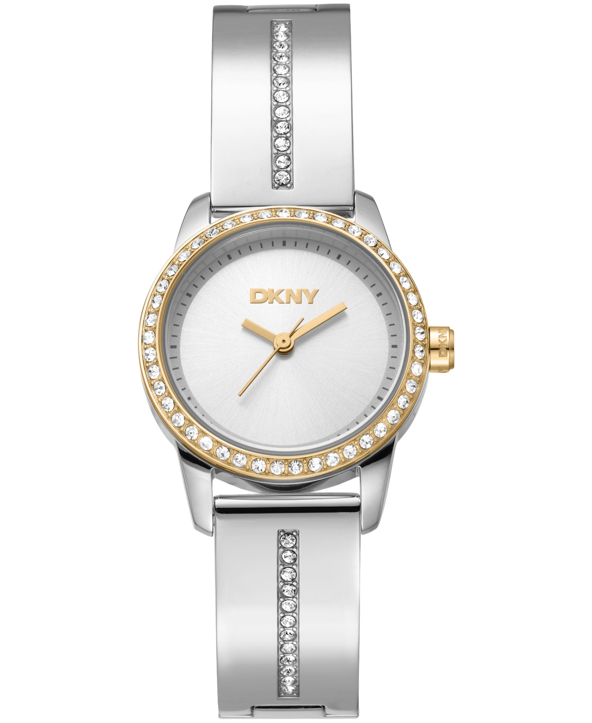 Click here for Dkny Womens Half Bangle Silver Dial Two-Tone Stain... prices