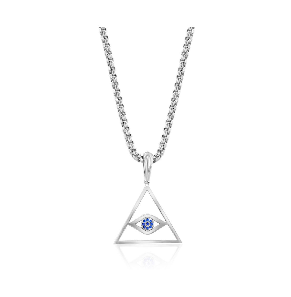 Click here for Metallo Stainless Steel  Triangle Evil Eye Cz Neck... prices