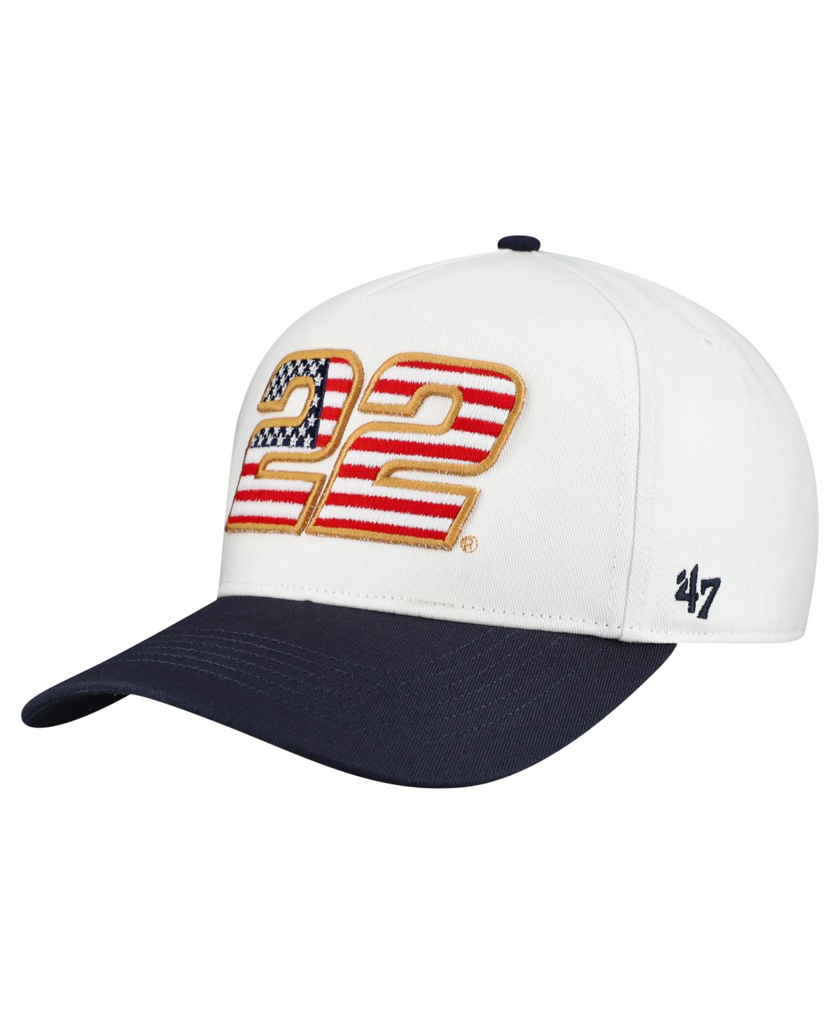 Click here for 47 Brand Mens White Joey Logano Flag Fill Two-Tone... prices