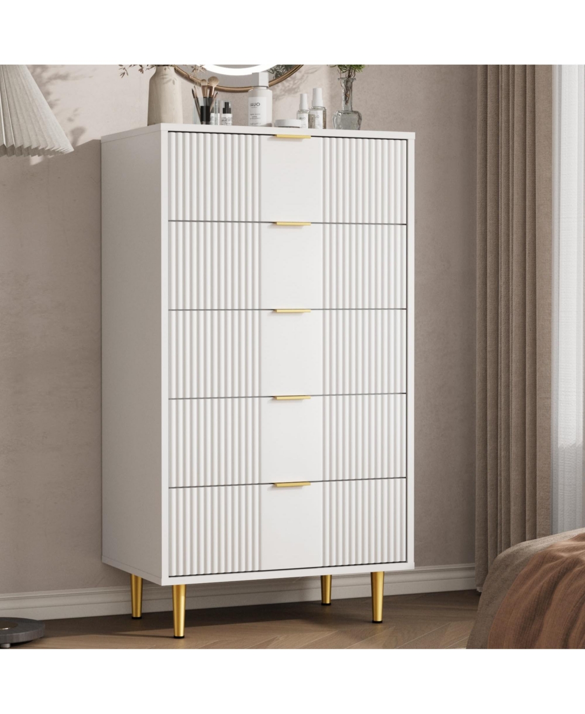 Click here for gaomon Fluted Dresser for Bedroom with Drawers  Ta... prices