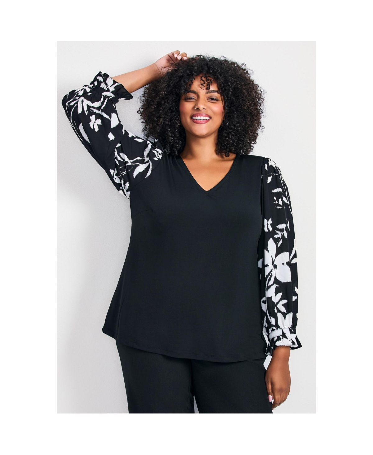 Click here for Avenue Plus Size Scarlet Mix Media Womens Top - Si... prices