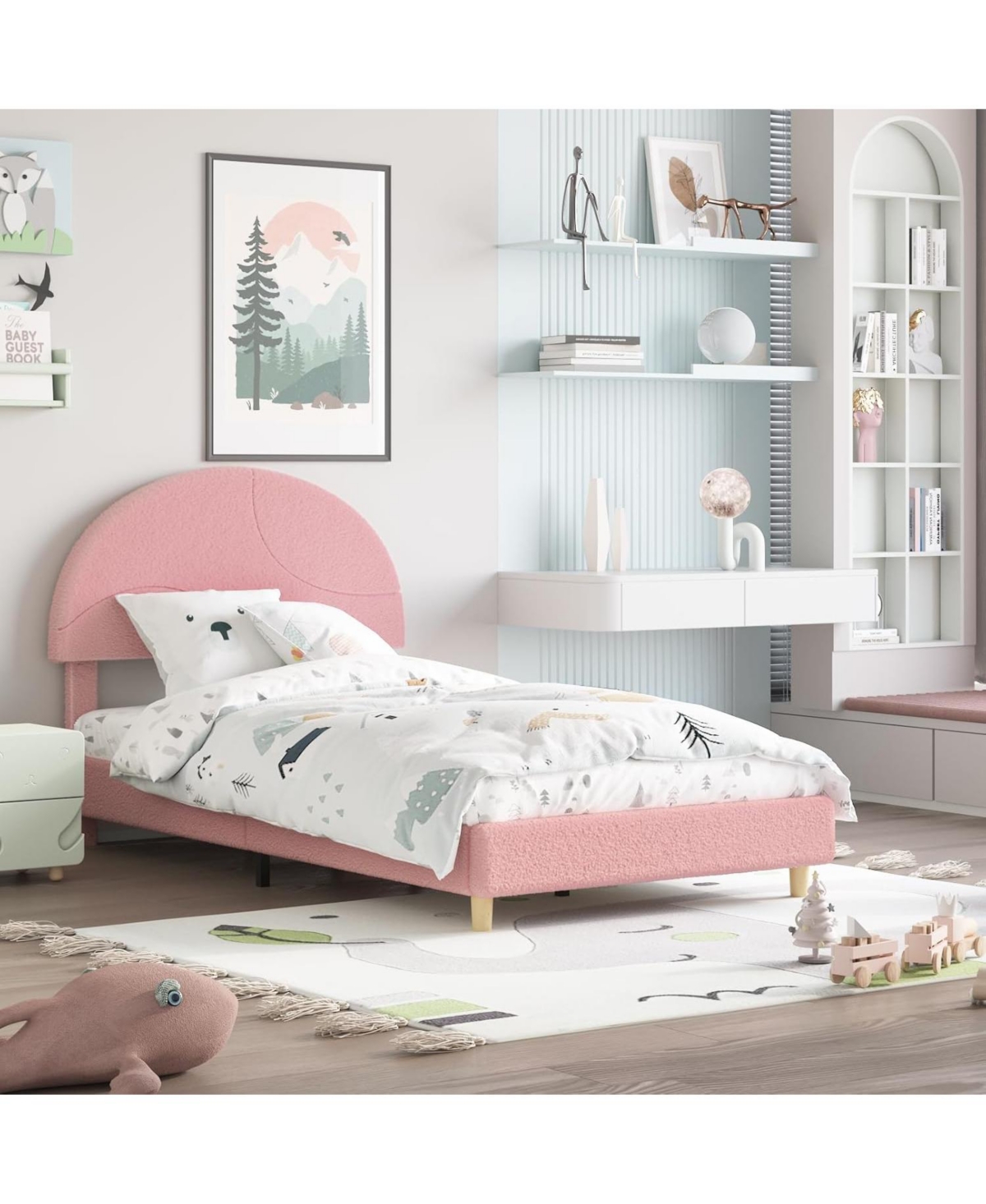 Click here for gaomon Twin Teddy Boucle Bed Frame with Upholstere... prices