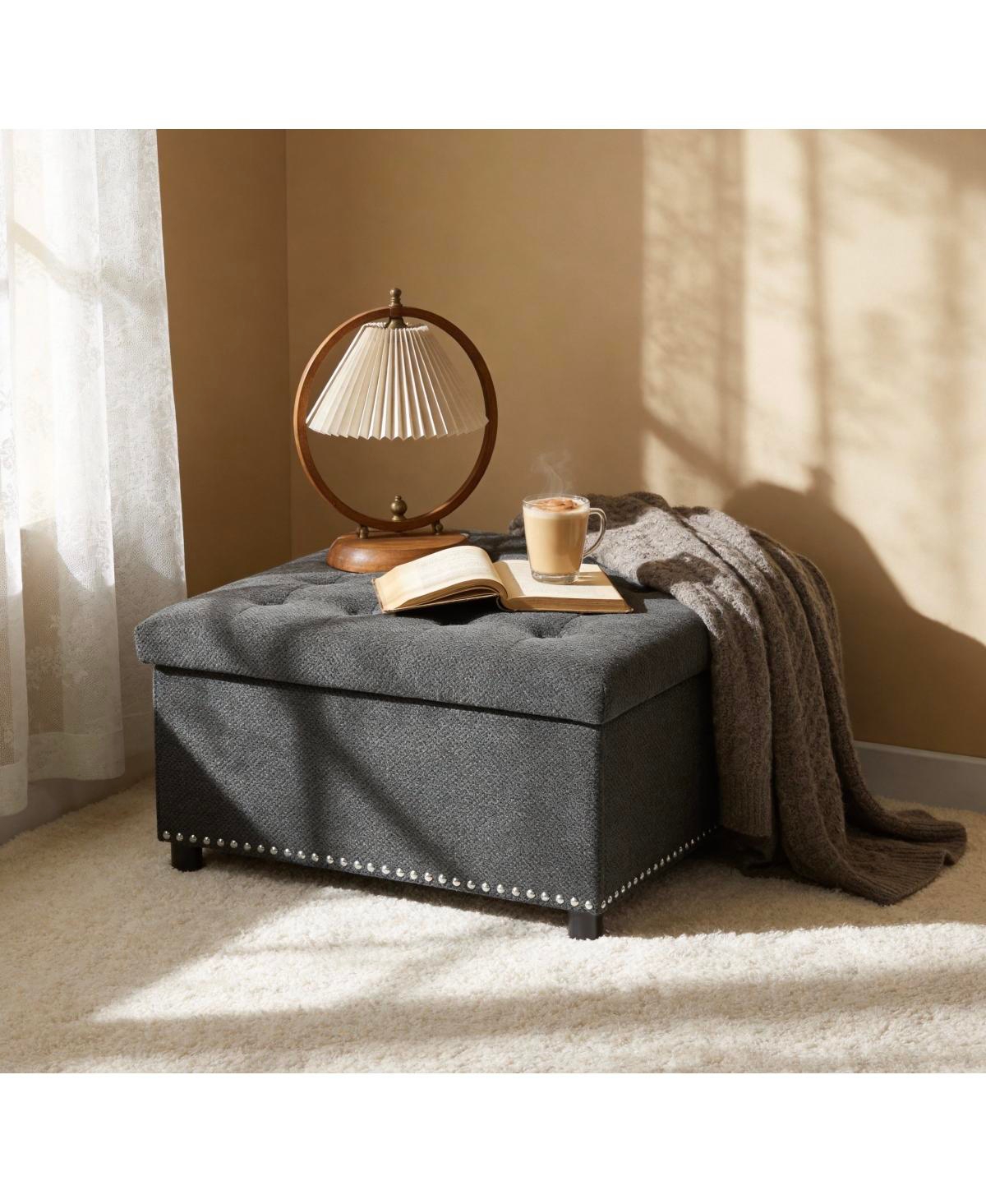 Click here for Streamdale Furniture Tufted Storage Ottoman - Dark... prices