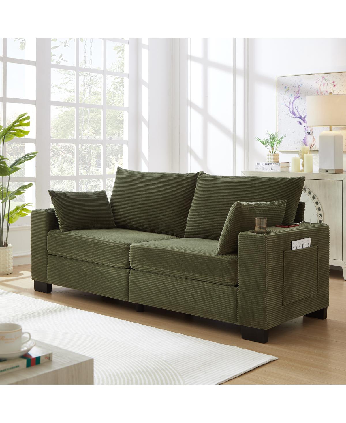 Click here for Streamdale Furniture 78 Corduroy Sofa with Usb  Cu... prices