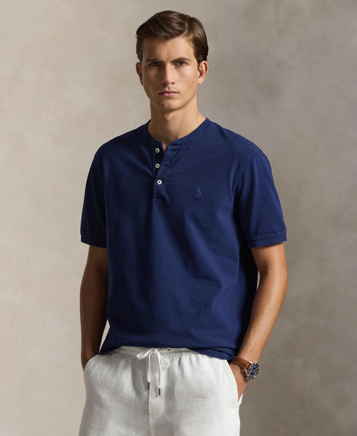Click here for Polo Ralph Lauren Mens Featherweight Mesh Henley P... prices