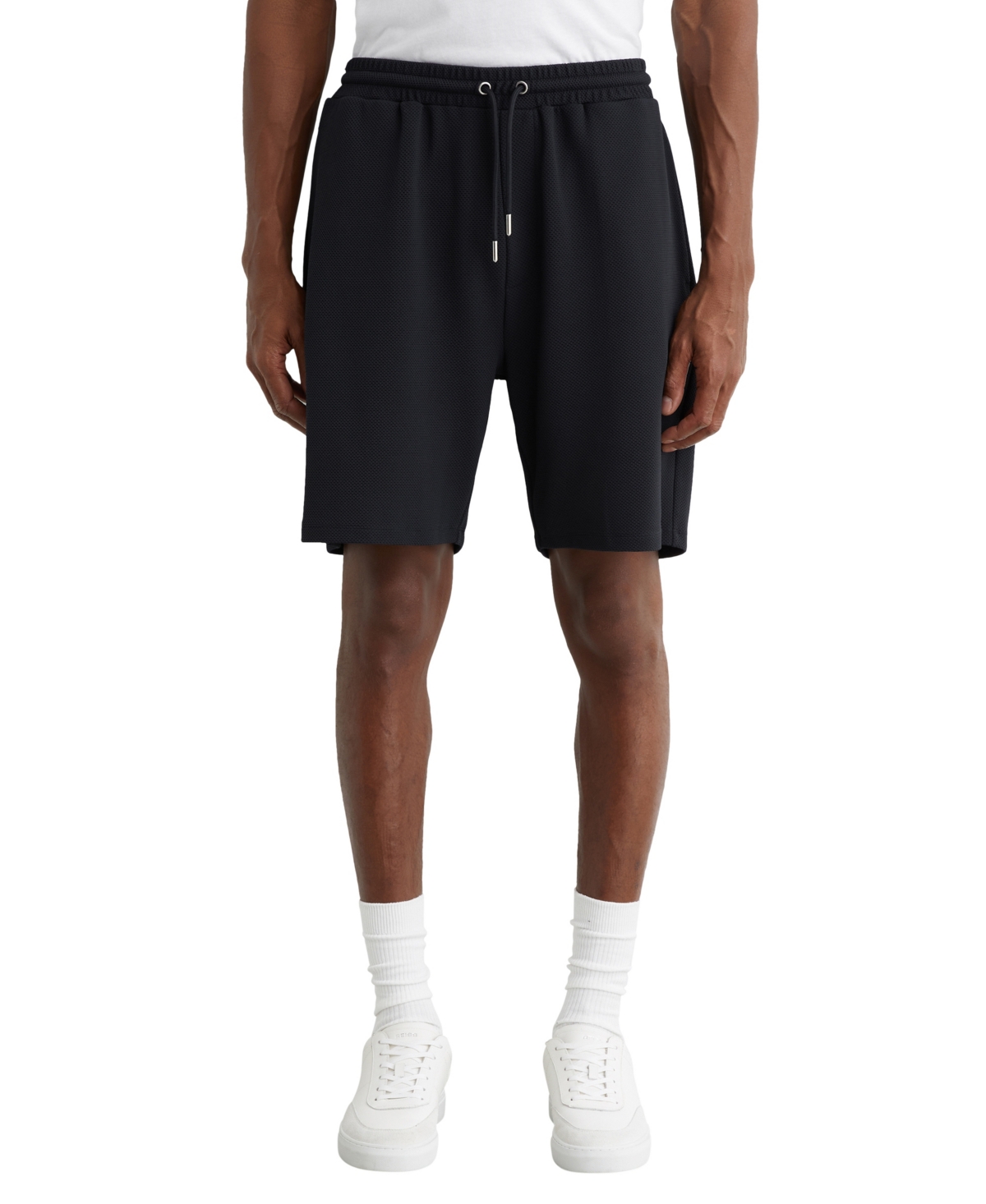 Click here for Reiss Mens Textured Drawstring Shorts - Navy prices
