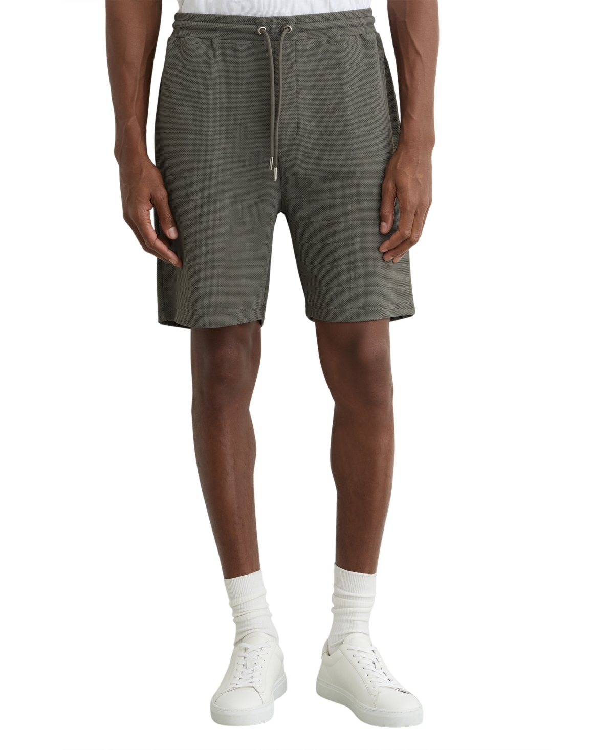 Click here for Reiss Mens Textured Drawstring Shorts - Sage Green prices