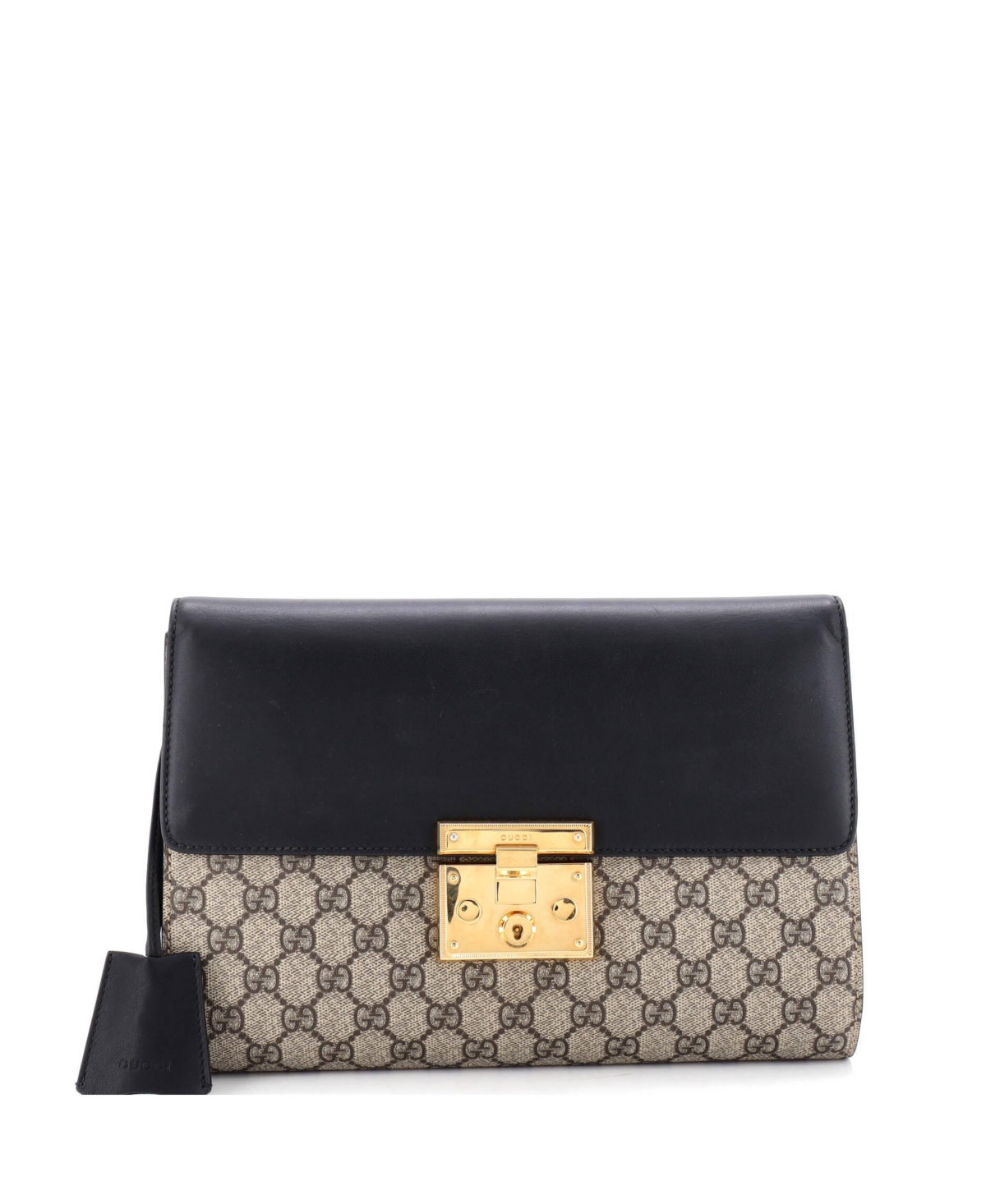 Click here for Pre-Owned Gucci Large Padlock Clutch Gg Canvas and... prices