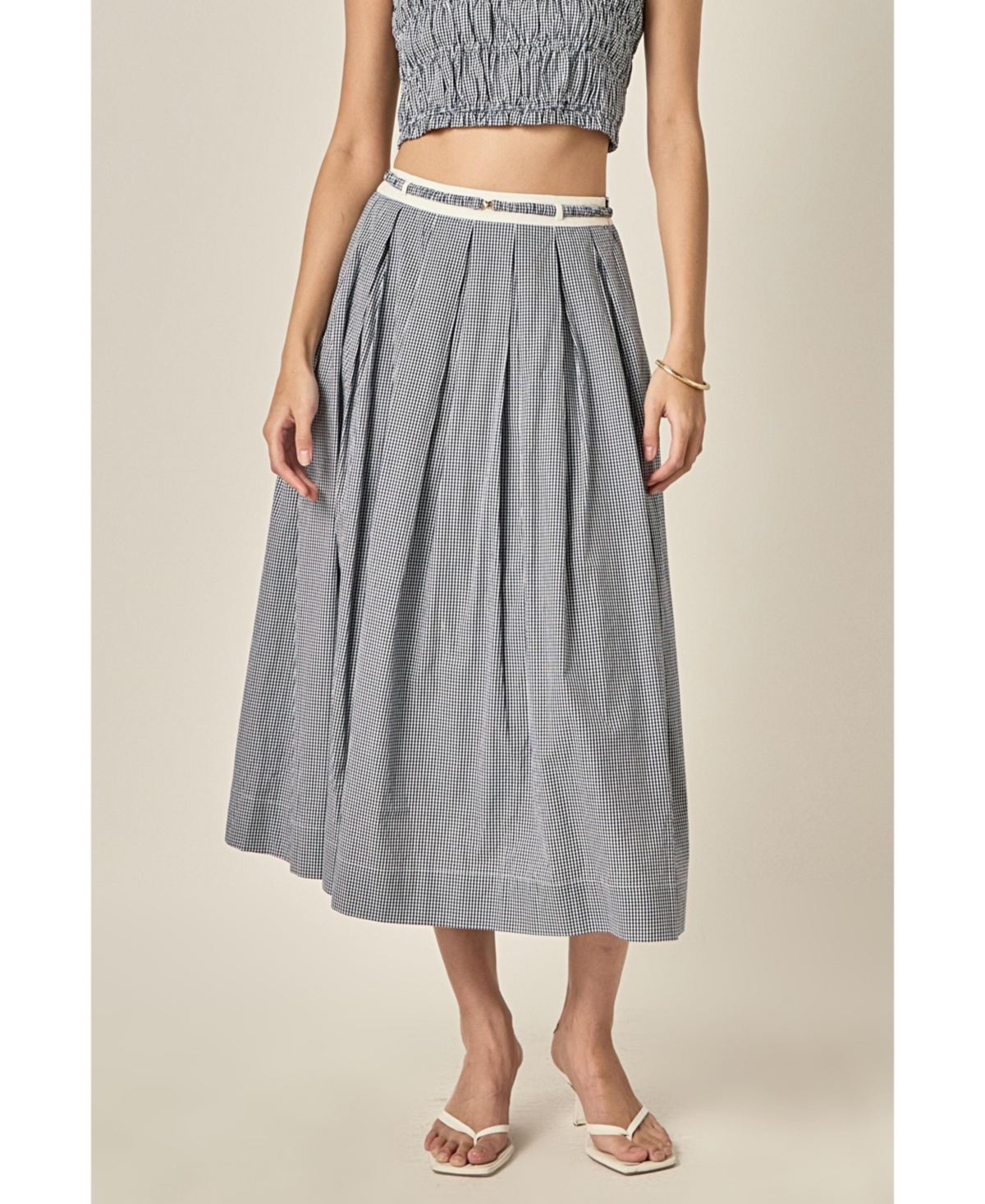 Click here for English Factory Womens Colorblock Plaid Skirt - Bl... prices
