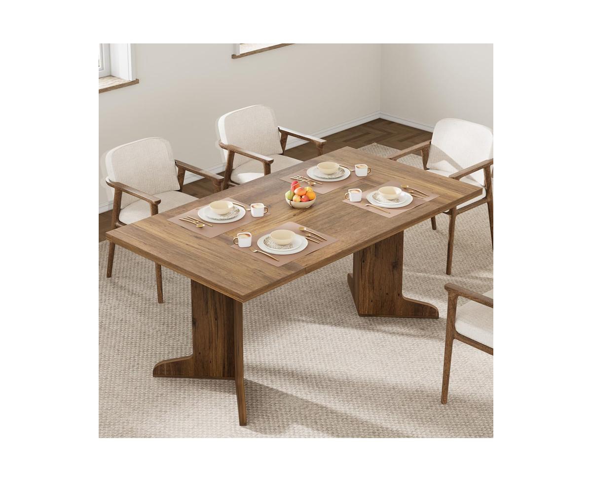 Click here for gaomon 6-8 Person Farmhouse Rectangular Dining Tab... prices