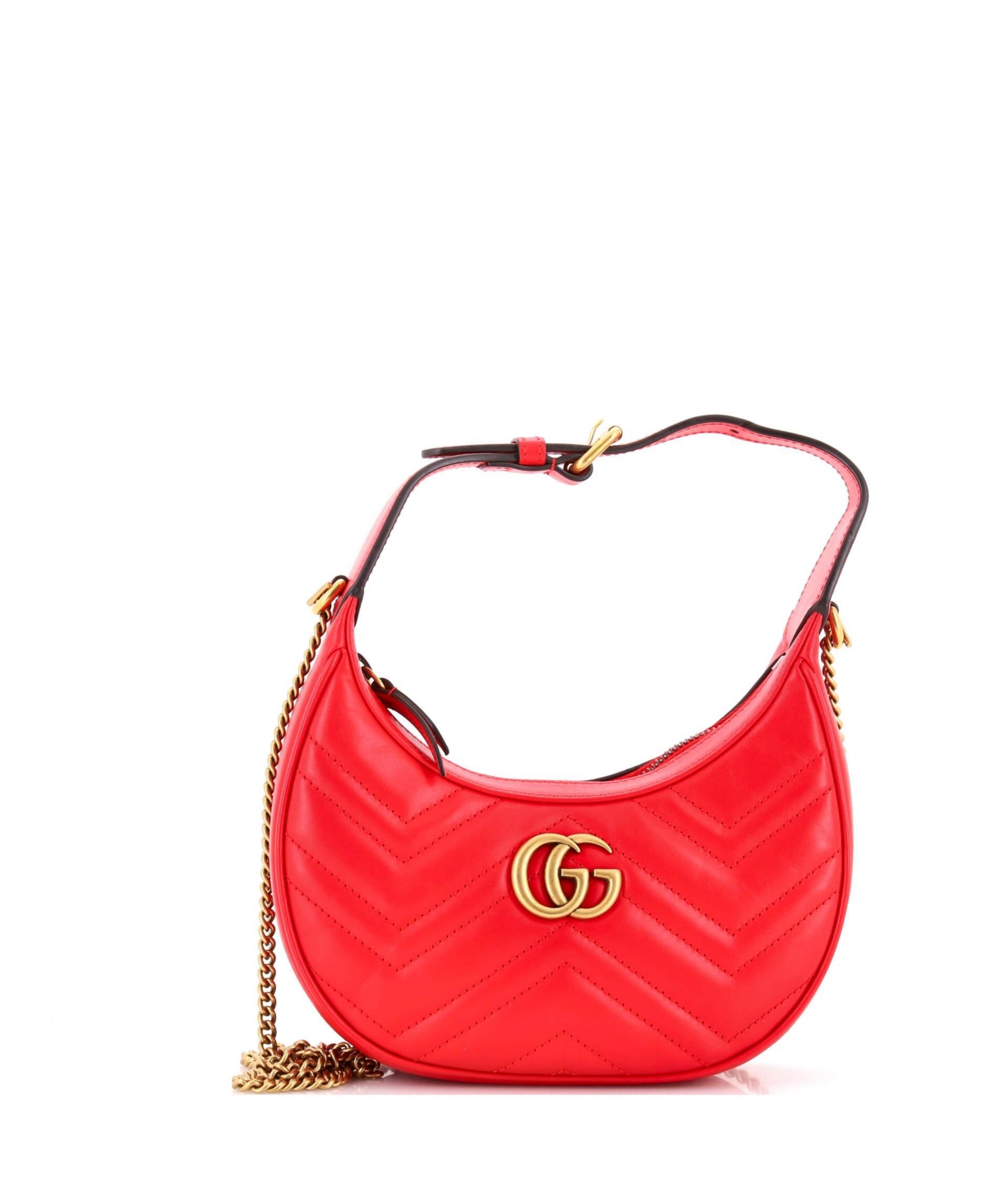 Click here for Pre-Owned Gucci Mini Gg Marmont Half Moon Hobo Mat... prices