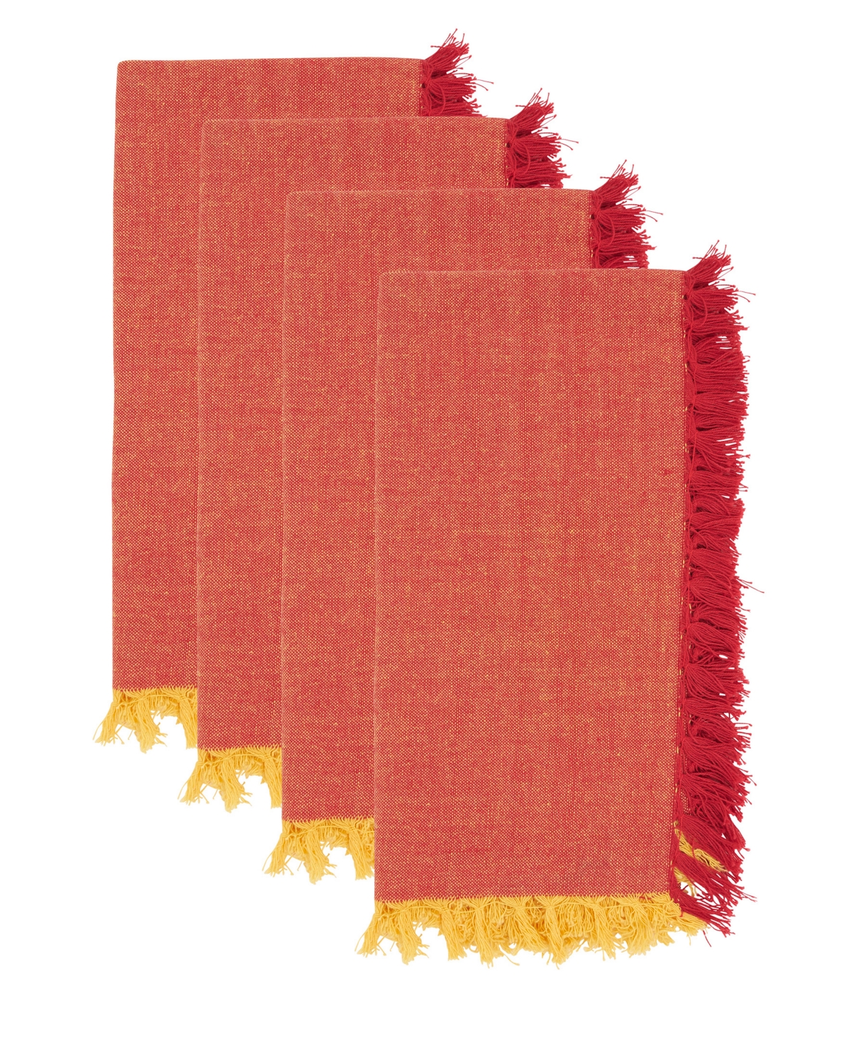 Click here for Saro Lifestyle Textured Cotton Fringe Napkins  Set... prices