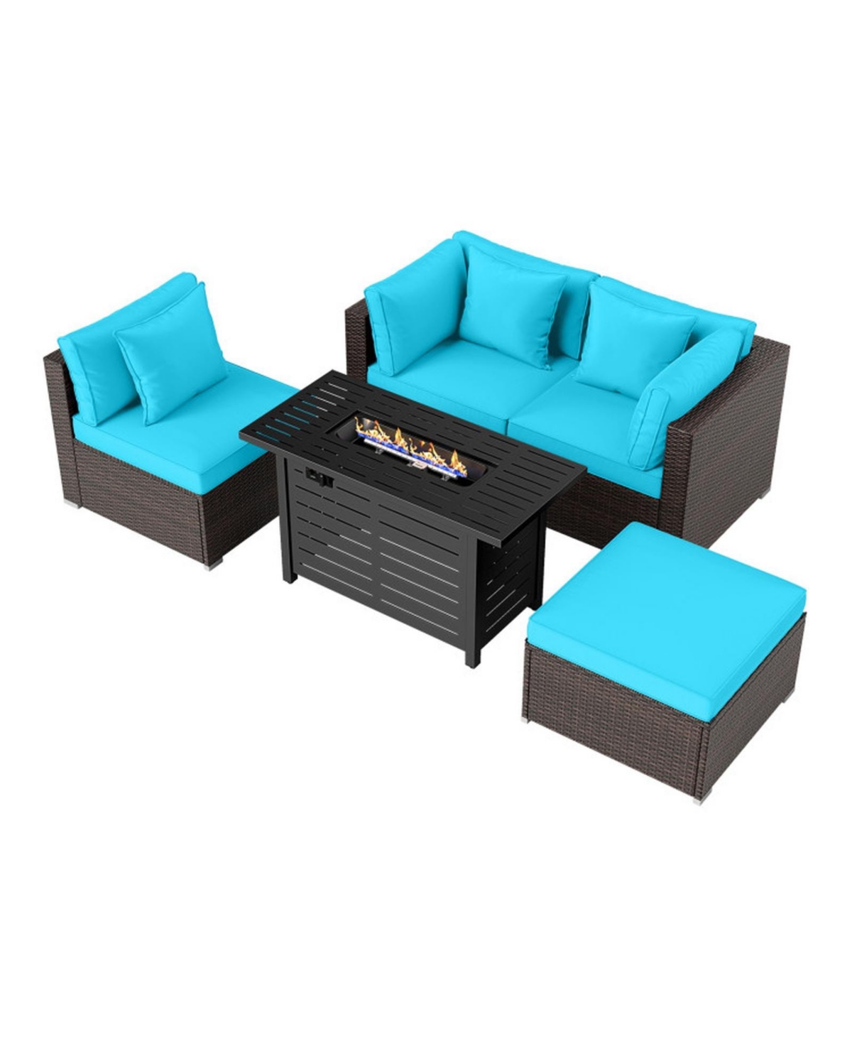 Click here for Gouun 5-Piece Rattan Sectional with 60 000 Btu Fir... prices