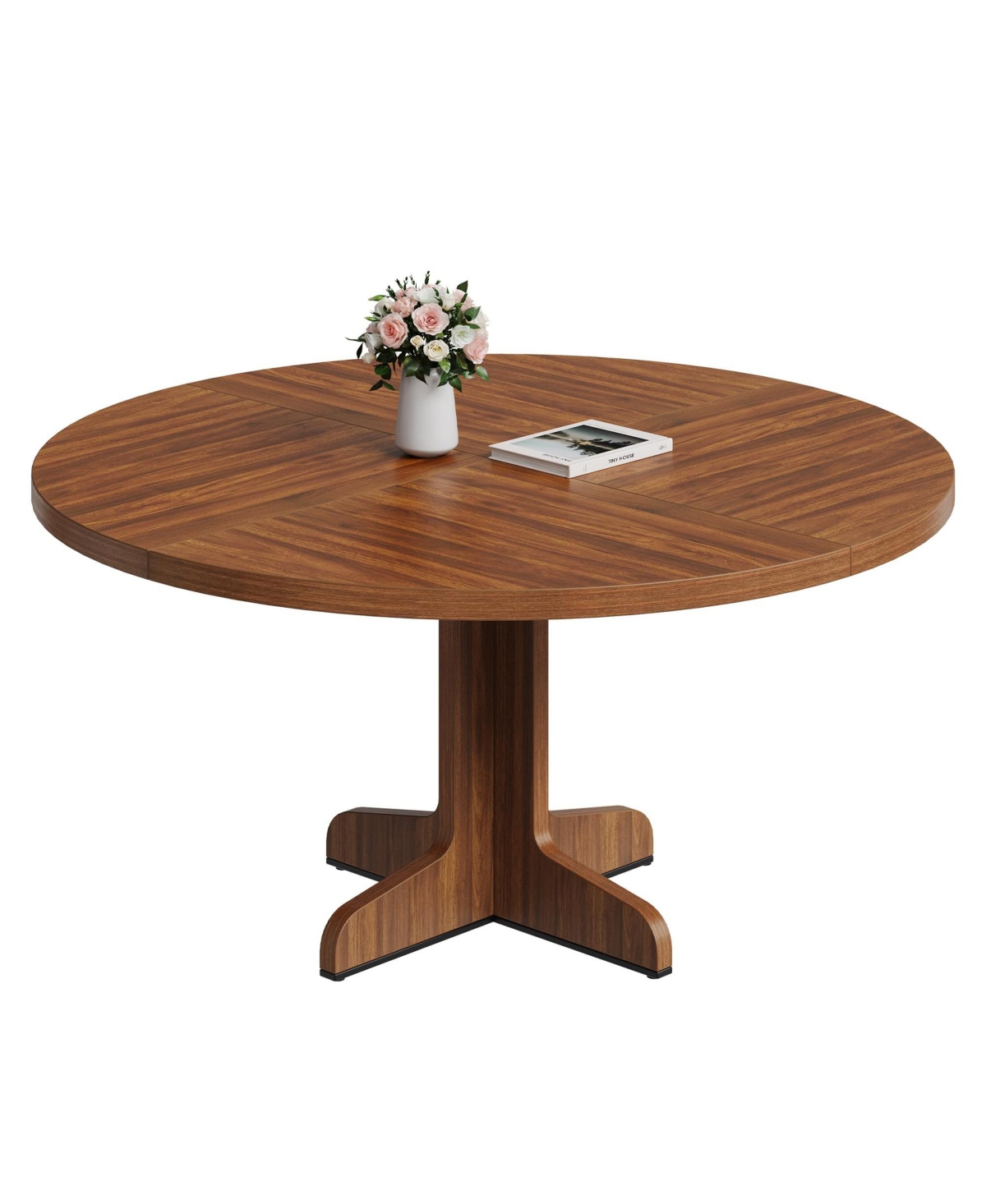 Click here for 4-Person Round Wooden Pedestal Dining Table (Table... prices