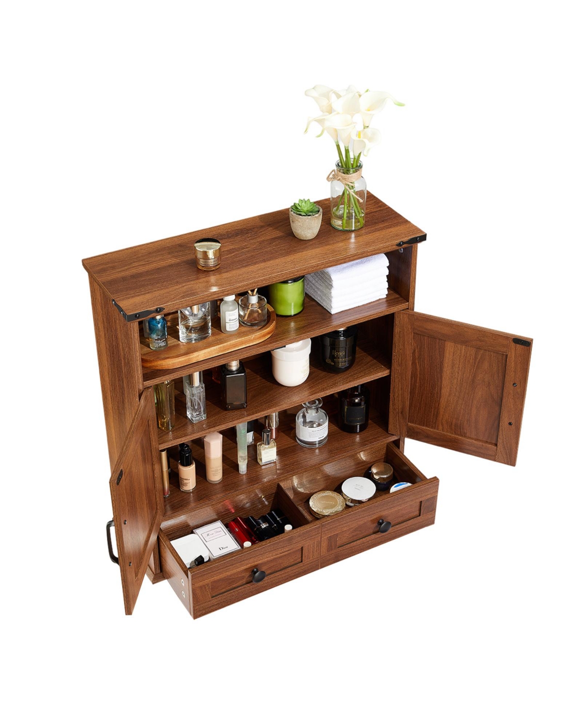 Click here for Homfan Farmhouse Wall Cabinet with Barn Doors and... prices