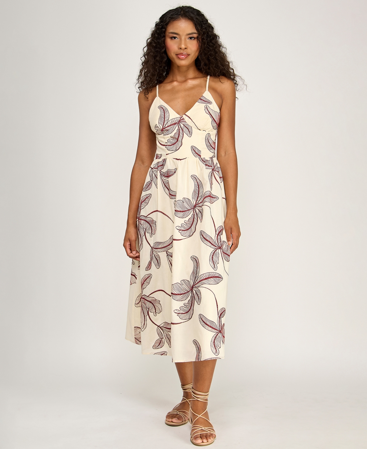 Click here for Seni & Cade Juniors Embroidered Midi Dress - IVORY... prices