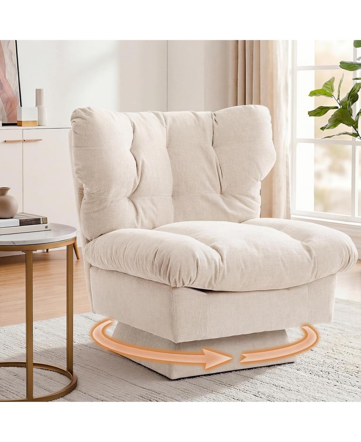 Click here for gaomon Oversized Chenille Swivel Accent Chair for... prices