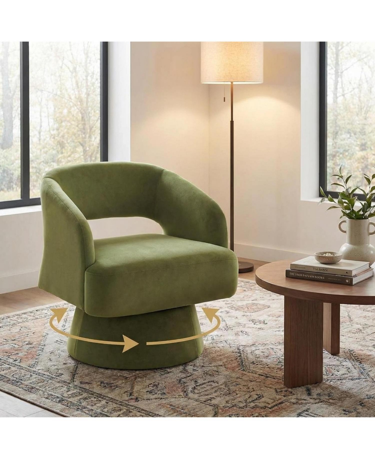 Click here for gaomon Modern Swivel Barrel Accent Chair  Upholste... prices