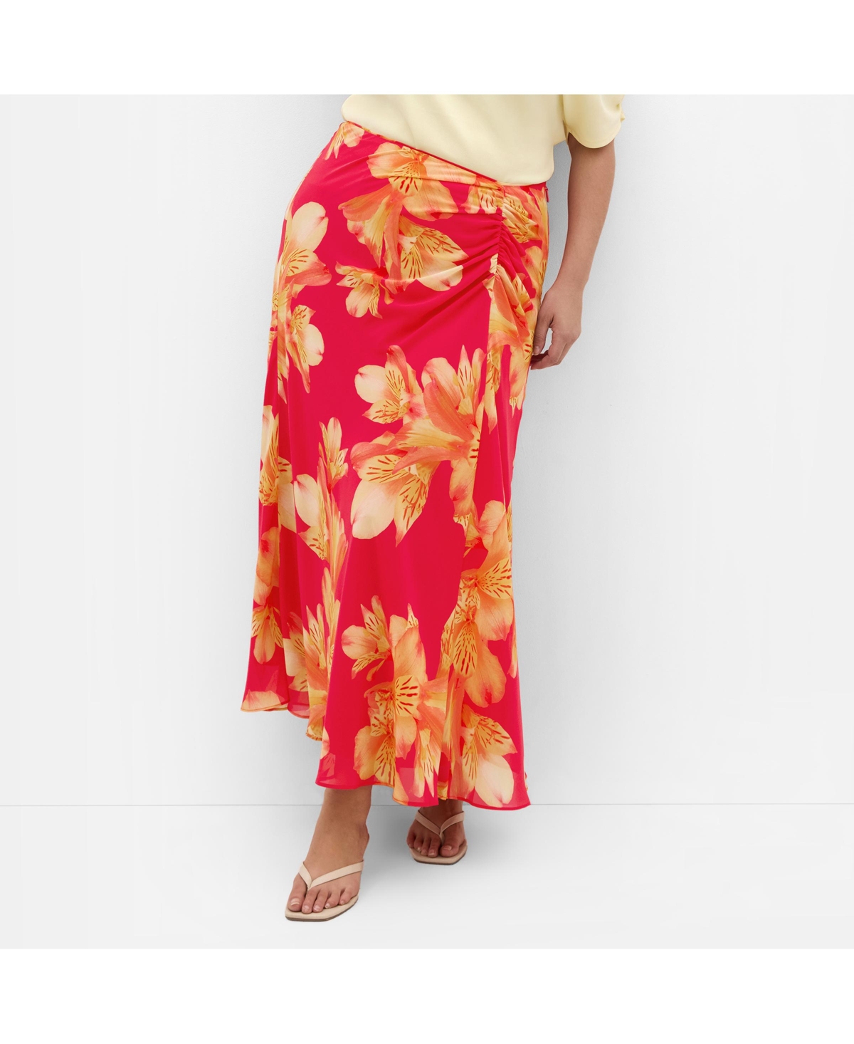 Click here for City Chic Womens Soiree Print Maxi Skirt - Fuchsia... prices