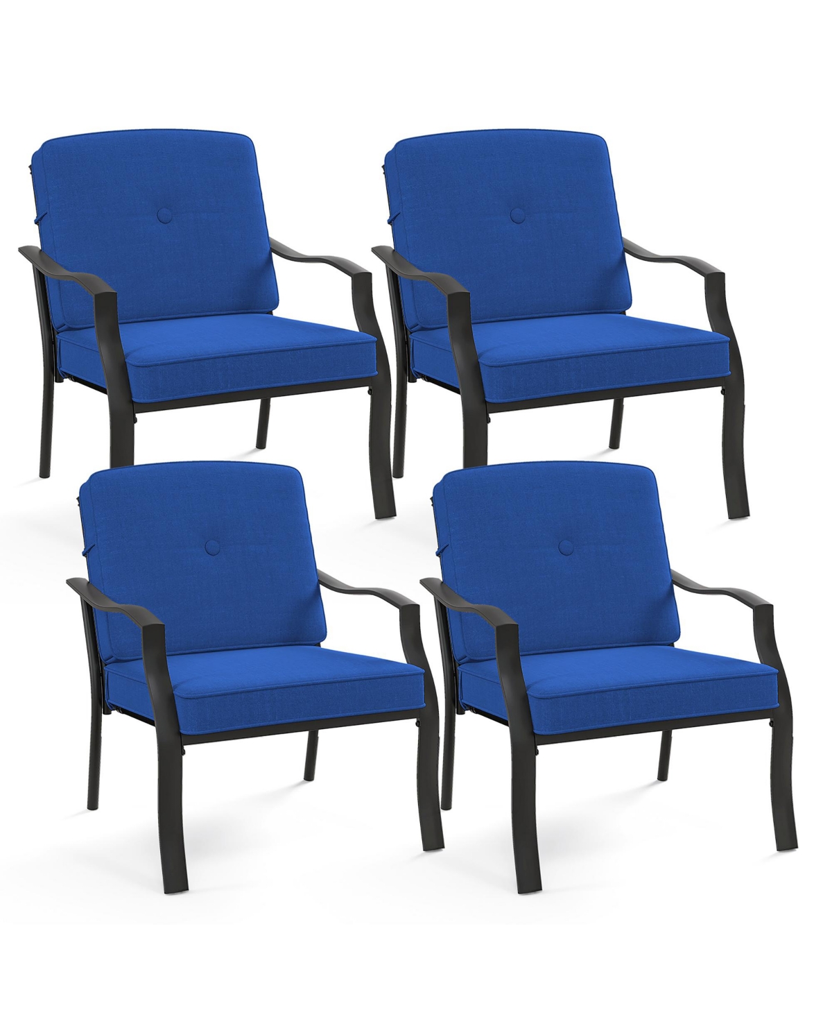 Click here for Gymax 4 Pcs Patio Metal Chairs Outdoor Dining Seat... prices