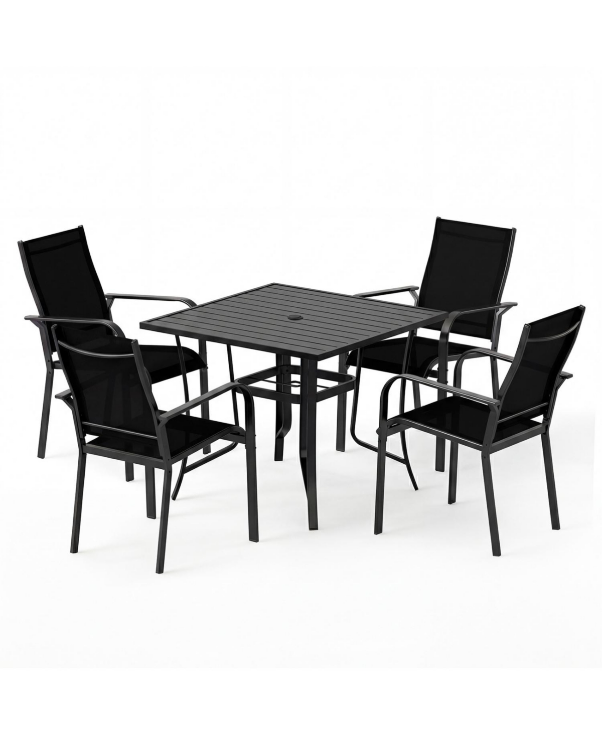 Click here for Slickblue 5 Piece Outdoor Dining Set with Stackabl... prices