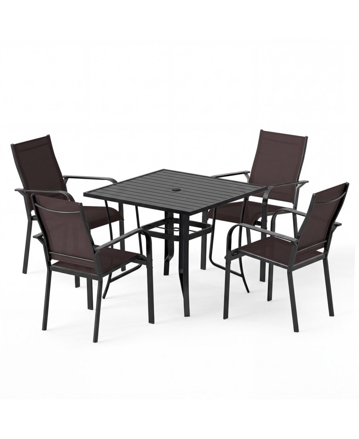 Click here for Slickblue 5 Piece Outdoor Dining Set with Stackabl... prices