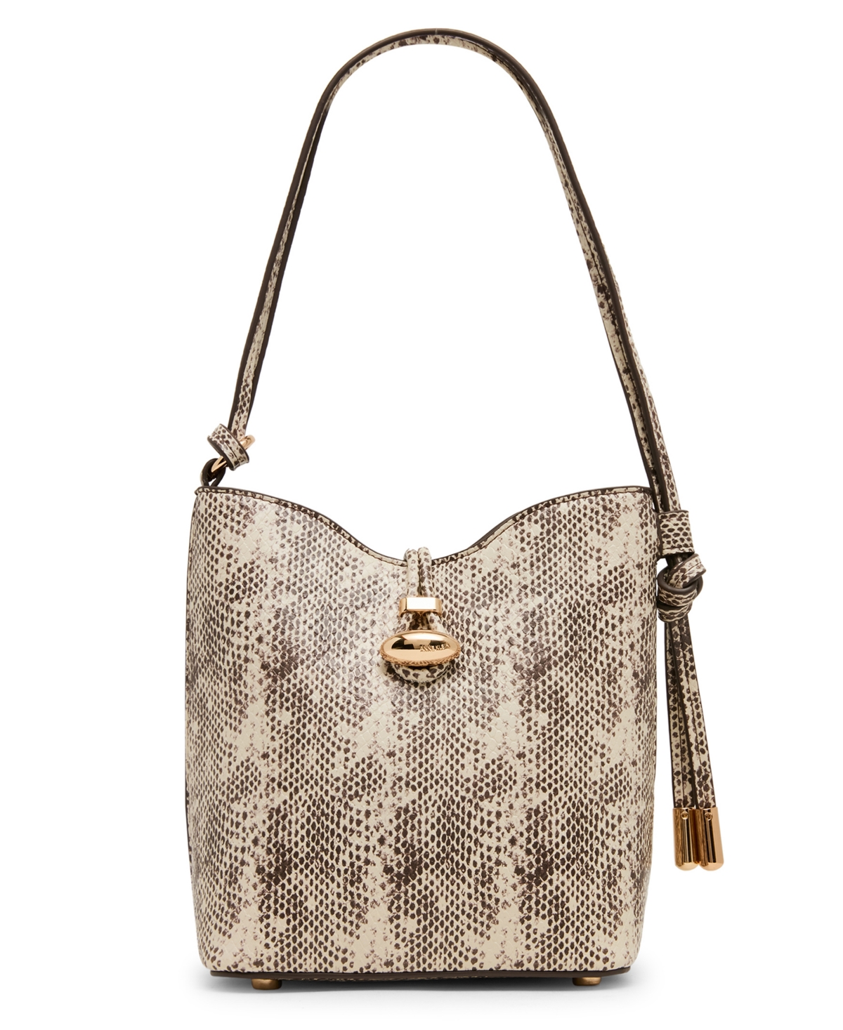 Click here for Anne Klein Mini Printed Bucket Handbag - Beige prices