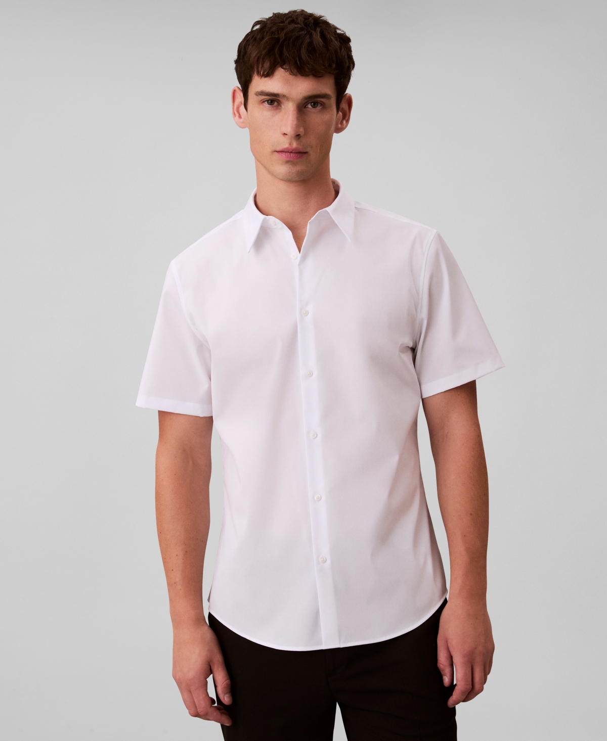 Click here for Calvin Klein Mens Solid Short-Sleeve Shirt - Brill... prices