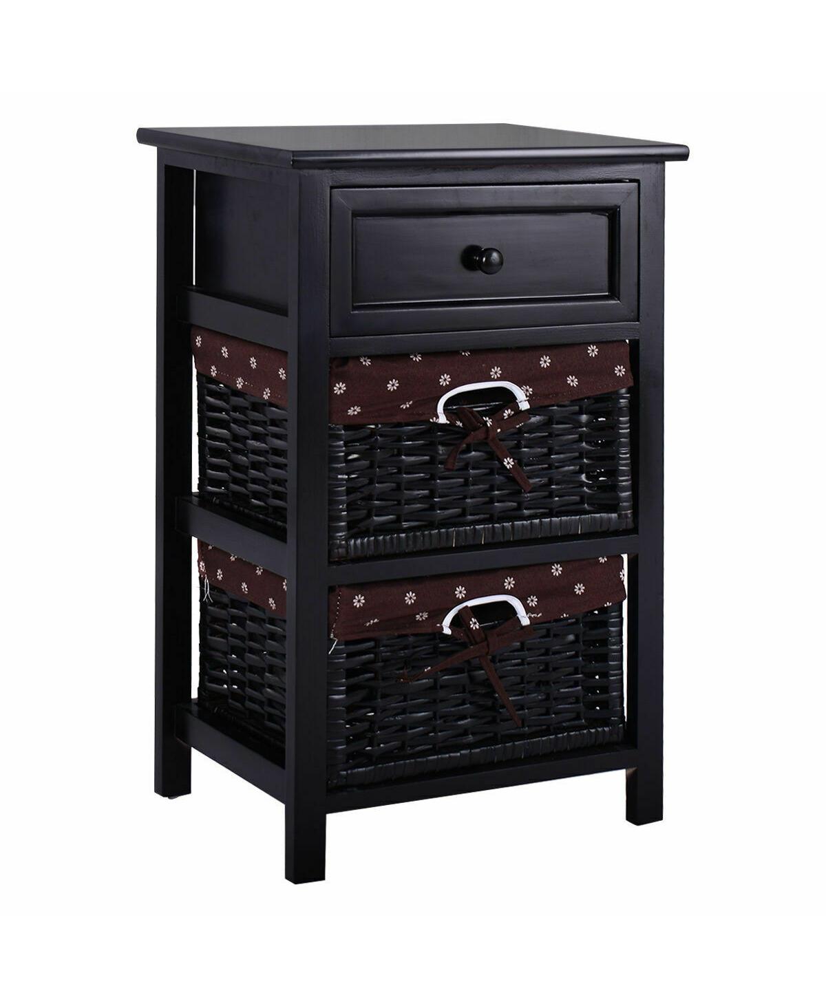 Click here for sumyeg 2-Piece 3-Tier Wood Nightstand Set with Dra... prices