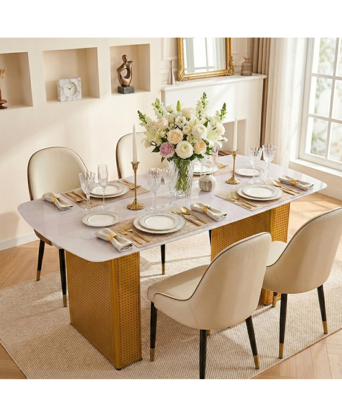 Click here for Streamdale Furniture Glass Dining Table  Marble Pa... prices