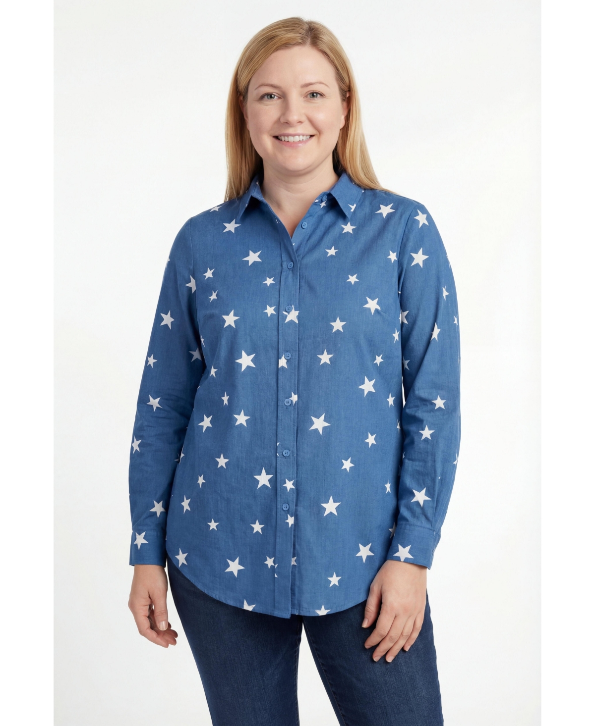 Click here for Woman Within Plus Size Perfect Long Sleeve Shirt -... prices
