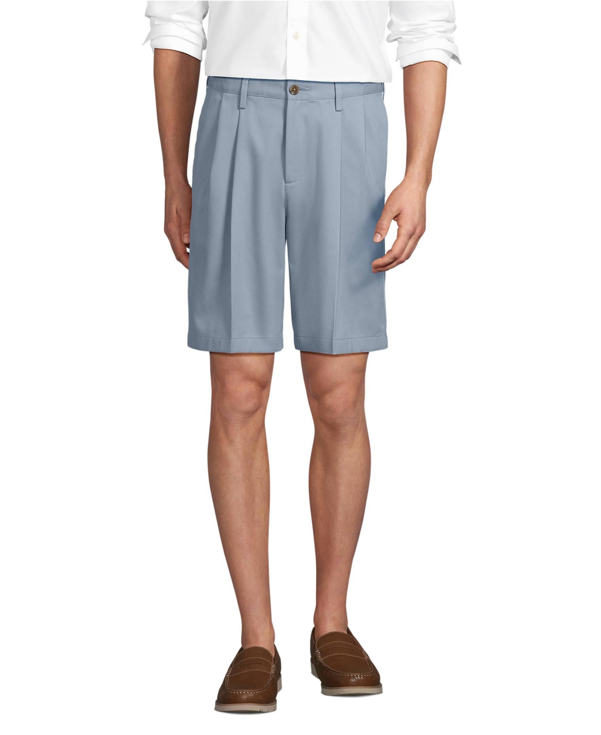 Click here for Lands End Mens No Iron 9" Comfort Waist Pleat... prices