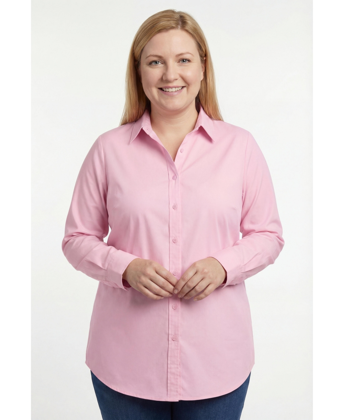 Click here for Woman Within Plus Size Perfect Long Sleeve Shirt -... prices