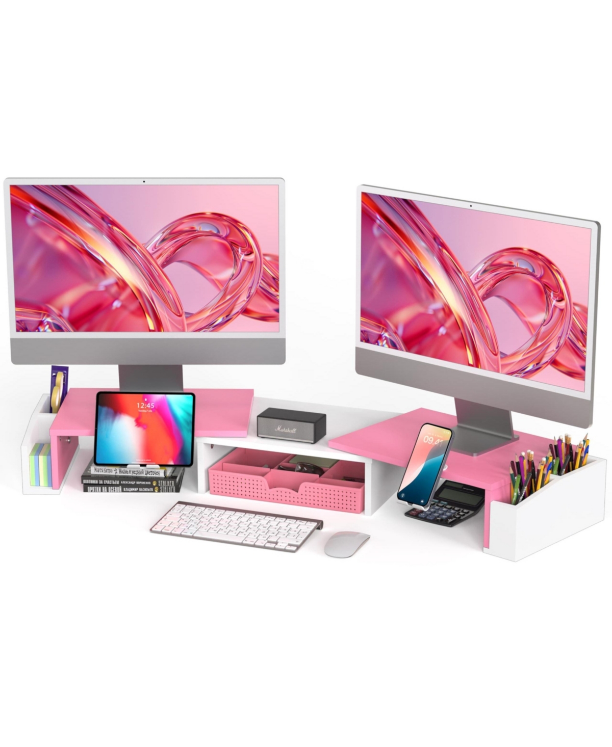 Click here for Gnuadz Desk Dual Monitor Stand Riser Drawer deskto... prices