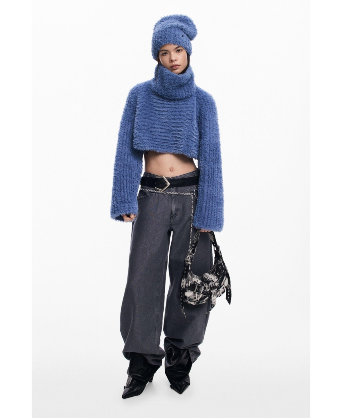 Click here for Desigual Womens Pack cropped sweater and beanie -... prices