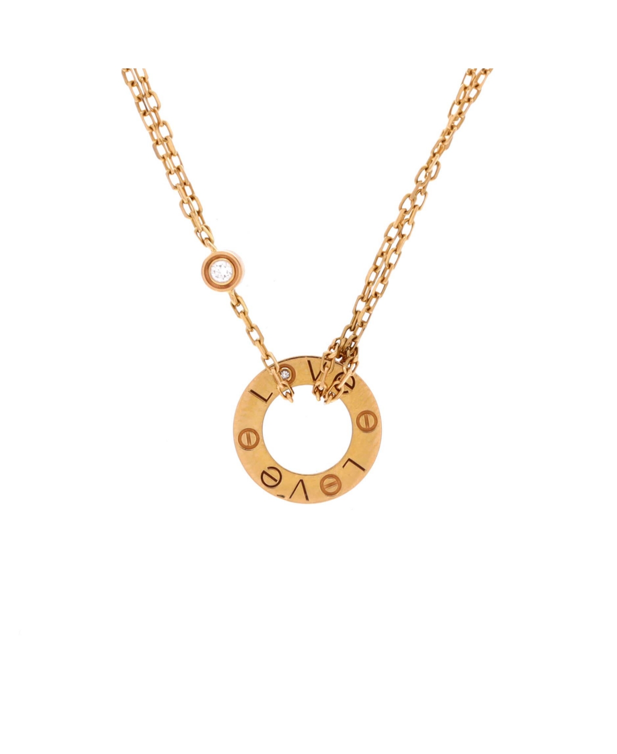 Click here for Pre-Owned Cartier 2 Diamonds Love Pendant Necklace... prices